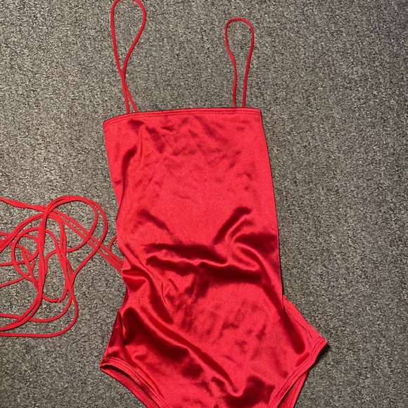 Motel Rocks | Tops | Motel Rocks Koza Bodysuit In Satin Red | Poshmark